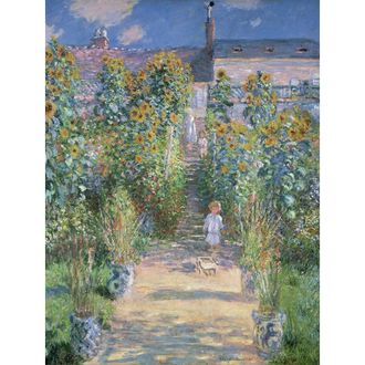 Wee Blue Coo Claude Monet French Artist Garden Vetheuil Old Painting Art Print Poster Wall Decor Kunstdruck Poster Wand-Dekor-12X16 Zoll