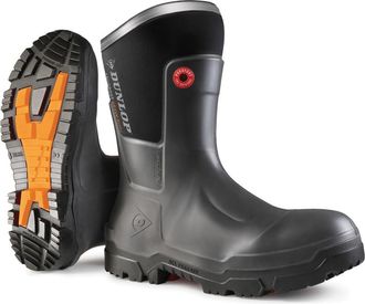 Dunlop Dunlop Gummistiefel Snugboot Heavy Duty Calf Herren Damen wasserdicht leicht und langlebig mit Komposit-Sicherheitskappe grau 37-48 EU