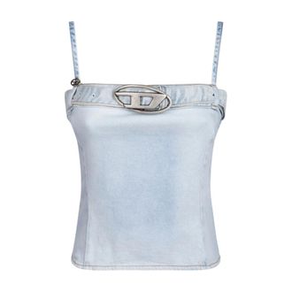 Diesel Femme, Tops, Bleu, Taille: 36 FR Lucy S Tank Top Bleu Clair