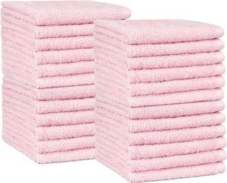 Amazon Basics Gesichtshandtücher für Badezimmer, 100 % Baumwolle, besonders saugfähiger badetuch, schnelltrocknend, Handtücher für Beautysalon, 30 x 30 cm, 24er-Pac
