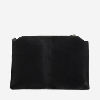 Khaite Womens Lina Shoulder Bag Suede Leather Black Calfskin Satchels & Cross Body
