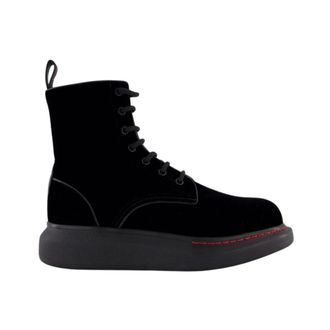 Alexander McQueen Samt Schn&uuml;r-Hybrid-Sneaker - - Shoes - Damen - Schwarzk - 38 1/2 EU