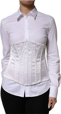 Dolce & Gabbana Femme, Blouses et Chemises, Blanc, Taille: 36 FR Corset