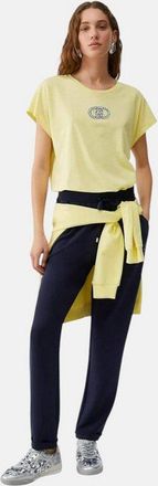 Liu Jo Kurzarmshirt? Damen T-Shirt mit Strasslogo? Baumwoll-Modal Shirt? Casual Fashion
