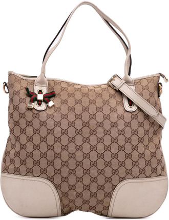 Gucci Hobo Bags - GG Canvas Princy Satchel - Gr. unisize - in Braun - f&uuml;r Damen