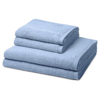 ROSS 4 teiliges Frottier-Set - Vita (2 X Handtuch 2 X Duschtuch im Set) - 520 g/m2 - Baumwolle - Walkfrottee - saugstark - weich und flauschig - Himmelblau