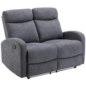 Vente-Unique Canapé 2 places relax en tissu gris EVELYN