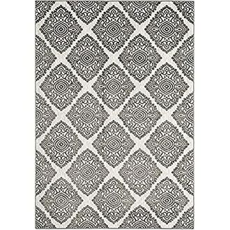 Safavieh Traditionell Teppich für Wohnzimmer, Esszimmer, Schlafzimmer - Cottage Collection, Kurzer Flor, Creme und Grau, 244 X 340 cm