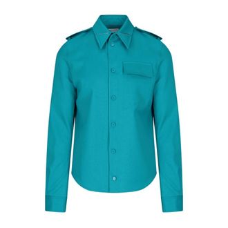 Bottega Veneta Wollhemd mit Knopfverschluss - - Shirts - Herren - Gr&uuml;n - L