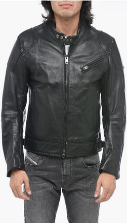 Diesel Hammered Leather Jacket L-HEIN with Patch size 50