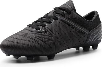 Dream Pairs Herren Fu&szlig;ballschuhe Jugen Trainingsschuhe Professionelle Stollen Spikes Cleats Outdoor Sport Football Schuhe,Size 44,SCHWARZ/DUNKELGRAU,160859-M-E
