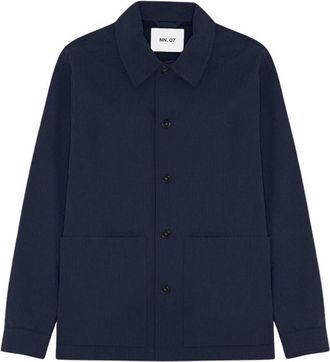 Nn.07 Nn07, Homme, Vestes, Bleu, Taille: XL Blaze Seersucker Overshirt