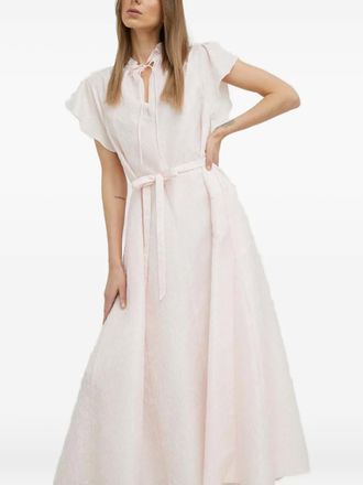 Samsøe & Samsøe robe-chemise ceinturée à col noué - Rose