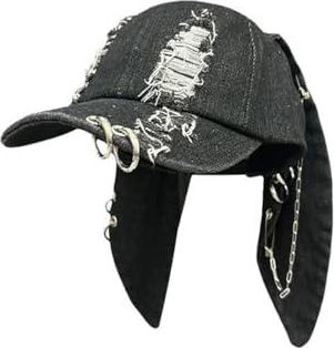 Generic Yk-2cat Casquette de baseball avec oreilles de chat pour femme - Bonnet tissé réglable avec oreilles de chat mignon pour voyage en plein air (B), Noir