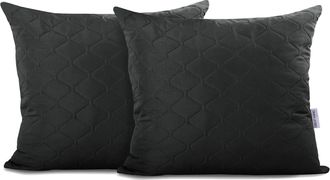 Decoking 2 Kissenbez&uuml;ge 50x60 cm Schwarz Microfaser Hotelverschluss Axel