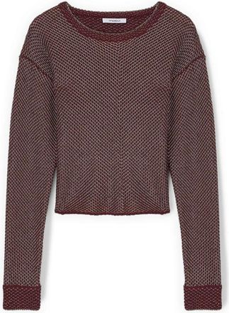 Motivi Femme, Pulls, Rouge, Taille: 36 FR Haut en maille Lurex