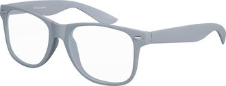 Balinco Nerd Sonnenbrille mit Klarglas matte Rubber Retro Vintage Unisex Brille mit Federscharnier (Grau)