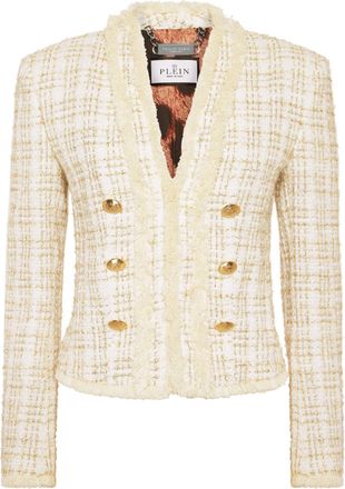 Philipp Plein Tweed Bolero Blazer