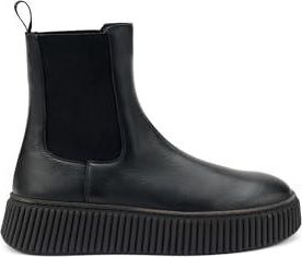 Frau Beatles en cuir avec semelle rainurée, Noir, 39 EU