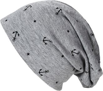 Glamexx24 Long Klassische Beanie M&uuml;tze: Herren Damen Winter M&uuml;tze, Unisex Laufm&uuml;tze f&uuml;r Fr&uuml;hling, Herbst und Winter Mit Anker Muster
