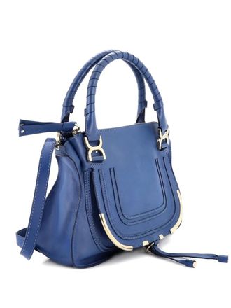 Chlo&eacute; Marcie Leather Medium satchel - Bleu