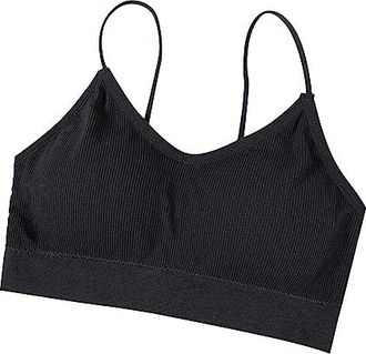 Generic Soutien-gorge 2026 pour femme - Couleur unie - Tube de fil - Sangle de poitrine, Noir, XL