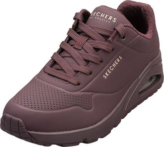 Skechers Damen UNO Stand On Air Turnschuhe, Burgundy Duraleather/Mesh, 39 EU