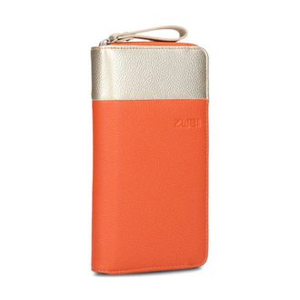 zwei Damen Geldb&ouml;rse Eva EV2 langes Portemonnaie 15 Kartenf&auml;cher, Sichtfach, 2 Scheinf&auml;cher, Geldbeutel mit M&uuml;nzfach & umlaufenden Rei&szlig;verschluss, weiches 