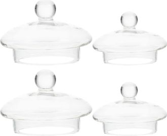 Hemoton Teefilterdeckel Ersatz 4 Stück Abnehmbar Für Teekannen Glasdeckel Praktischer Teesiebdeckel Für Losen Tee Zuhause Und Büro