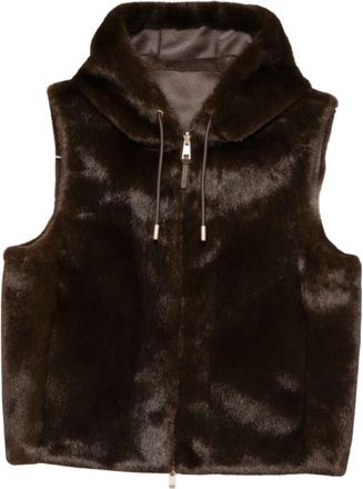 Mabrun Faux Fur Gilet - - Jackets - Damen - Braun - L