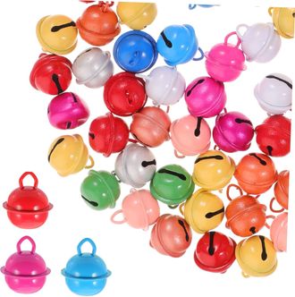 PartyKindom 100 Stück Teiliges Buntes Kleine Verschleißfeste Weihnachtsglocken mit Öse für DIY Bastelzubehör Kreative Festtagsdeko und Schmuckherstellung für Heim