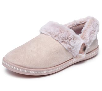 Skechers Damen Cozy Campfire Fresh Toast Hausschuh, Blush Microfiber/Faux Fur, 35.5 EU
