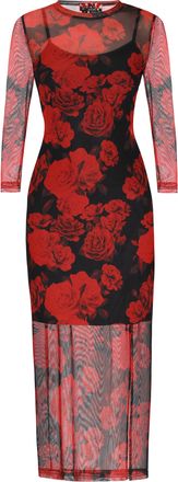 Mymo Kleid Frauen rot schwarz