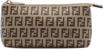 Fendi Sac pochette en toile Pre-owned - Femme - Pre-owned - Brun - Taille: ONE Size