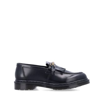 Dr. Martens Homme, Chaussures, Noir, Taille: 40 1/2 EU Mocassins Noirs en Cuir avec Pompon