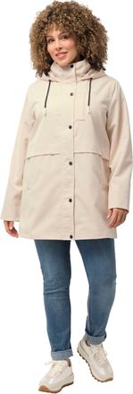 Ulla Popken Damen große Größen Übergrößen Plus Size HYPRAR Parka, wasserabweisend, Stehkragen, Kapuze vanille 50+ 824271150-50+