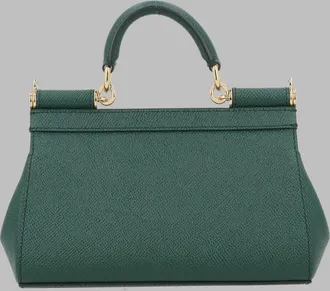 Dolce & Gabbana Womens Leather Handbag Sicily Mini Green Handbags Hand Bags