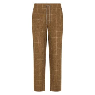 Fabiana Filippi Femme, Pantalons, Brun, Taille: 36 FR &Eacute;l&eacute;gant pantalon &agrave; carreaux marron avec un design d&eacute;contract&eacute; et raffin&eacute;