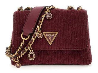 Guess sac &agrave; &eacute;paule bandouli&egrave;re Giully II Mini 2 Compartment Convertible Flap Red rouge fonc&eacute;
