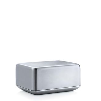 Blomus BASIC Butterdose - Edelstahl matt, Größe M: Elegante Aufbewahrung für frische Butter ((H 6 cm, B 12 cm, L 10 cm, 63638)