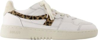 Axel Arigato Femme, Chaussures, Blanc, Taille: 37 EU Baskets Blanc L&eacute;opard - Cuir - Lacets Hauts