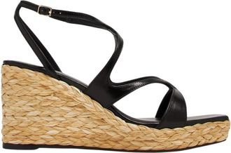 Jimmy Choo London Femme, Chaussures, Noir, Taille: 38 1/2 EU Ayla 85 Wedge Sandales