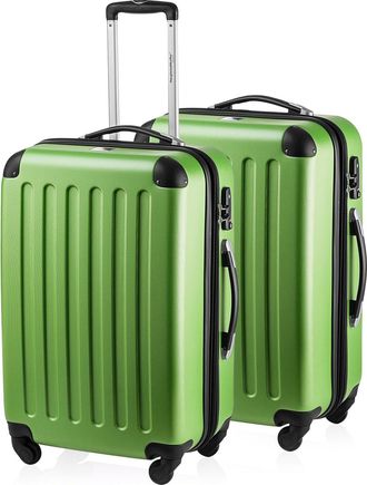 HAUPTSTADTKOFFER · Spree · 2er Hartschalen Kofferset · 2X Reisekoffer 82 Liter (Apfelgrün-Apfelgrün)