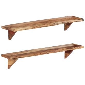 vidaXL Vidaxl - tag&egrave;res murales 2 pcs 110x20x18 cm bois massif dacacia