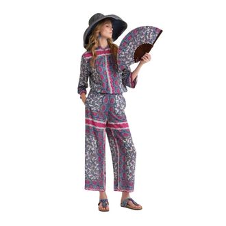 Maliparmi Maliparmi, Femme, Pantalons, Bleu, Taille: 40 FR Pantalon Sunset Paisley