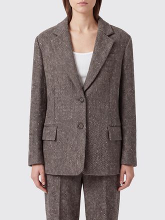 Brunello Cucinelli Blazer droit &agrave; deux boutons en m&eacute;lange de laine vierge
