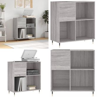 vidaXL Armoire à disques sonoma gris 84,5x38x89 cm bois dingénierie - Meuble à Disques - Armoire à Vinyle - Rangement Disque Vinyle - Étagère Musique
