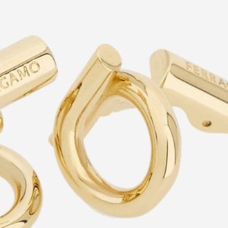 Ferragamo Mens Cufflinks Cummings Brass Gold Accessory