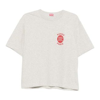 Kenzo Paris Emblem Logo-Print T-Shirt - - Tops - Damen - Wei&szlig; - L