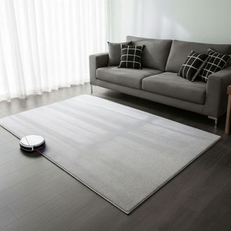 Vimoda Teppich Wohnzimmer Schlafzimmer Ultra Weich - Modern, super flauschig & weich, dicht gewebt,Farbe:Silber;Ma&szlig;e:200x290 cm